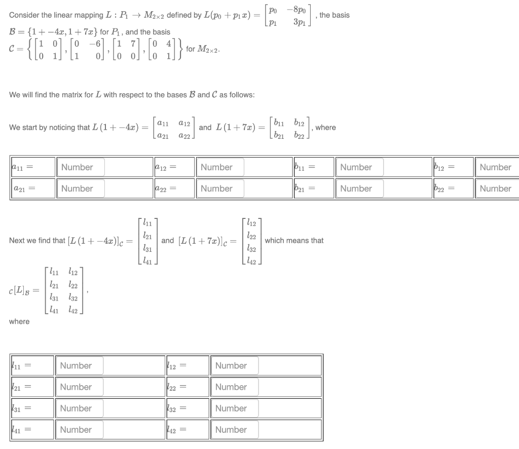 Solved -8po 3p1 the basis LP1 Consider the linear mapping L: | Chegg.com