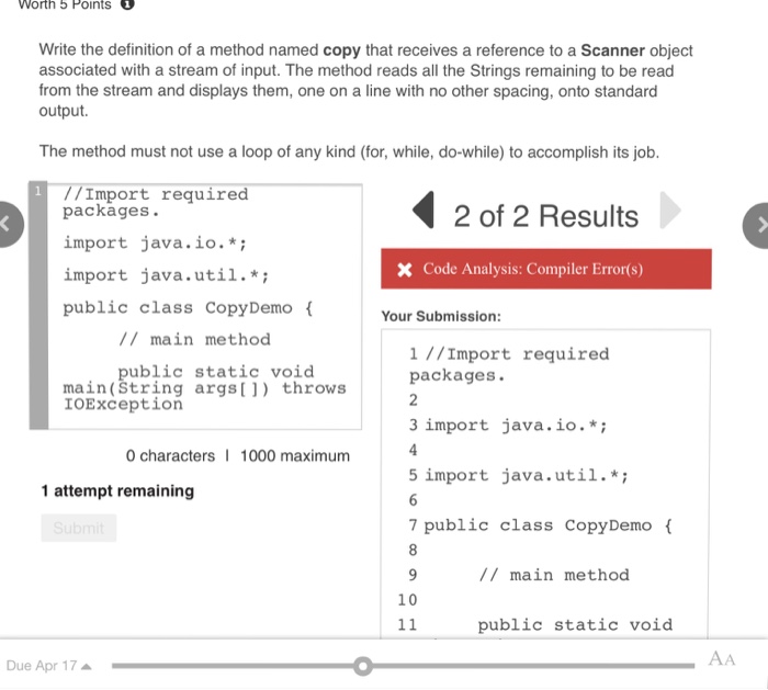 Solved Write the definition of a method named copy that | Chegg.com