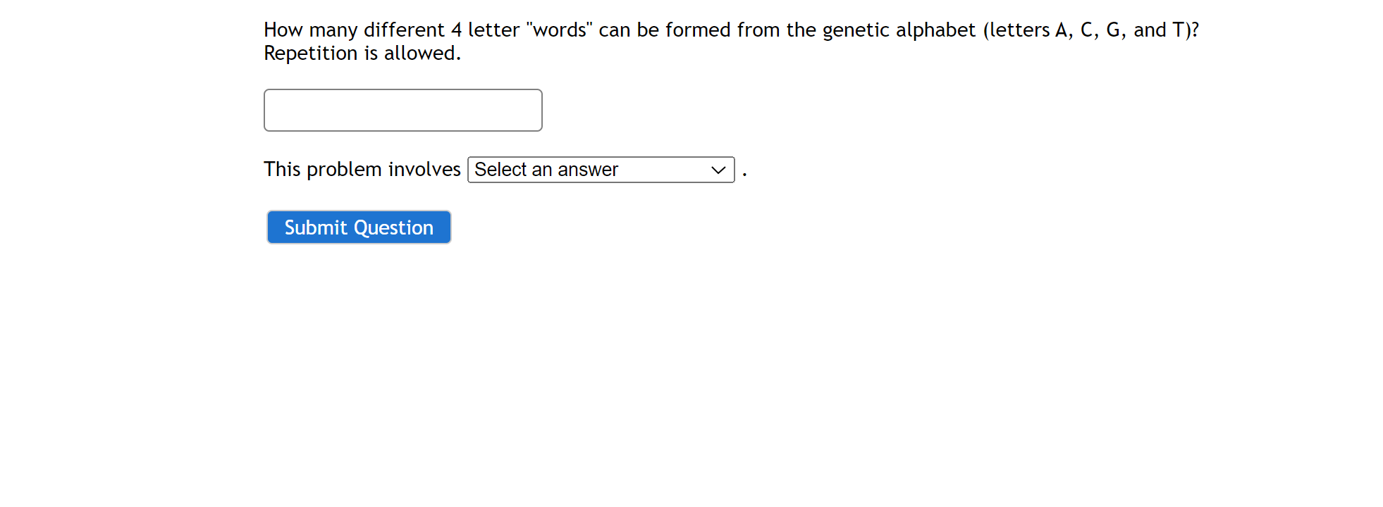 Solved How many different 4 letter "words" can be formed | Chegg.com