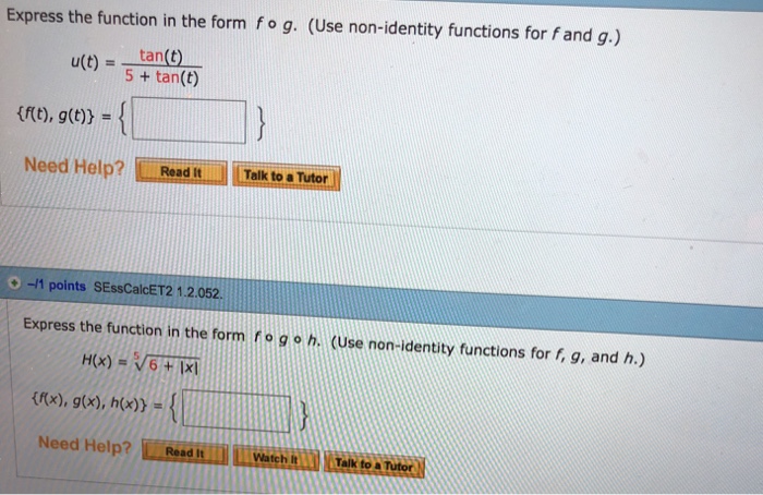 Solved Express the function in the form fog. (Use | Chegg.com