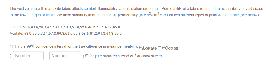 Solved The void volume within a textile fabric affects | Chegg.com