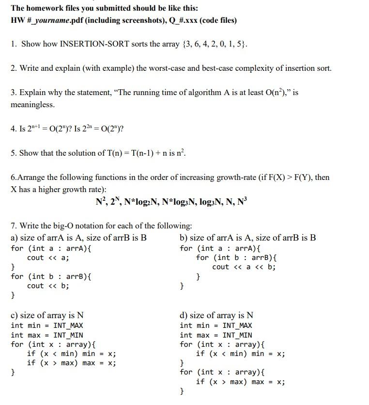 Solved The homework files you submitted should be like this: | Chegg.com