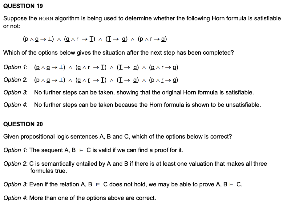 Solved QUESTION 17 Consider the semantic entailment | Chegg.com