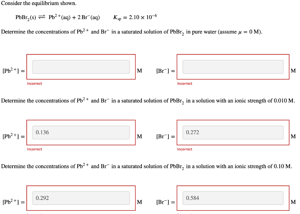 Solved Consider the equilibrium shown. PbBr2( | Chegg.com
