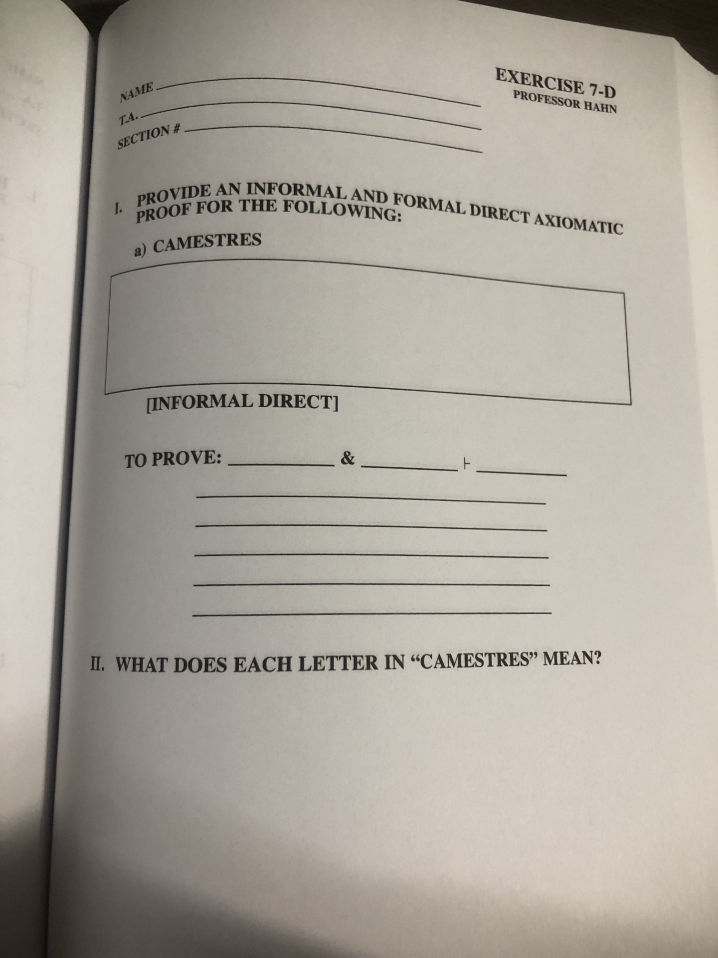 Solved PROVIDE AN INFORMAL AND FORMAL DIRECT AXIOMATICPROOF | Chegg.com
