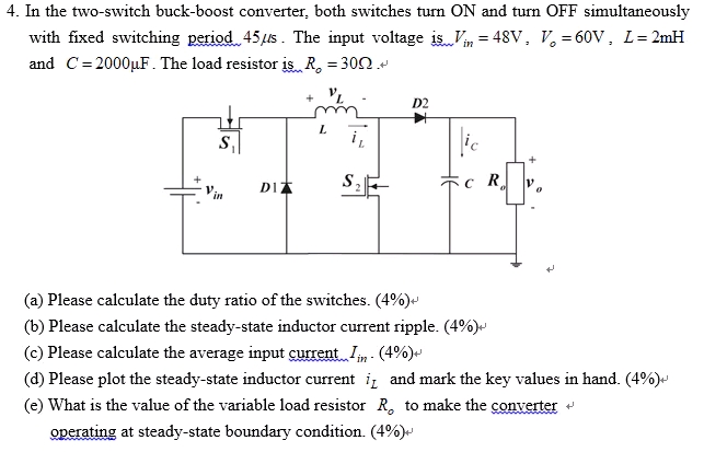 In ﻿the two-switch buck-boost converter, both | Chegg.com