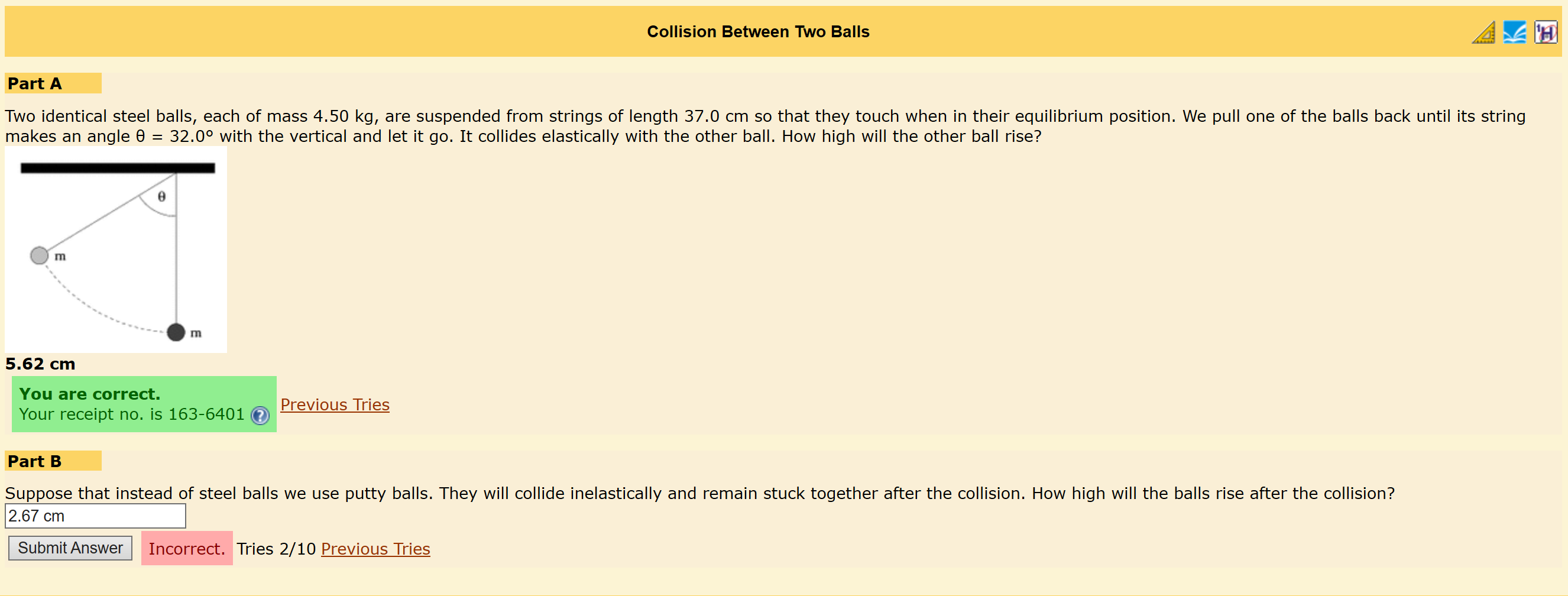 Solved Collision Between Two Balls Part A Two identical | Chegg.com Solved Collision Between Two Balls Part A Two identical | Chegg.com