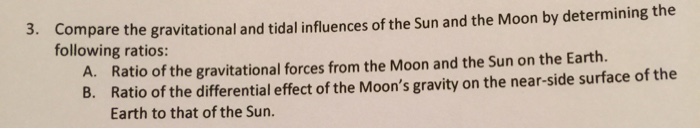 Solved Compare The Gravitational And Tidal Influences Of The