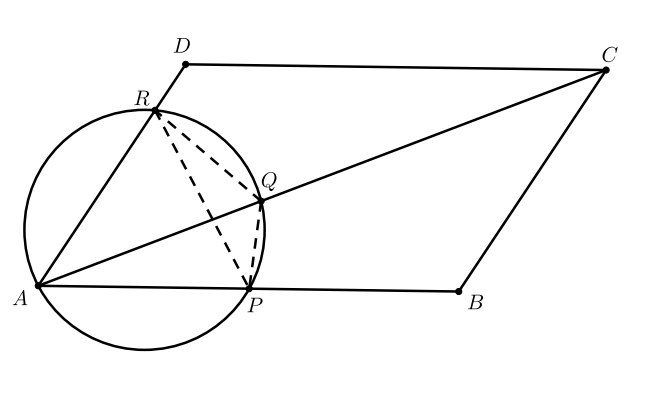 Solved Suppose a circle cuts two sides and a diagonal of a | Chegg.com