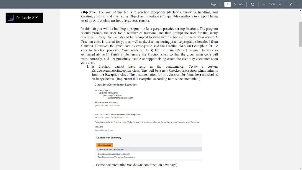 Page 1 > of 4 - ZOOM + M [Fal Fn Lock 켜짐 : Objective: | Chegg.com