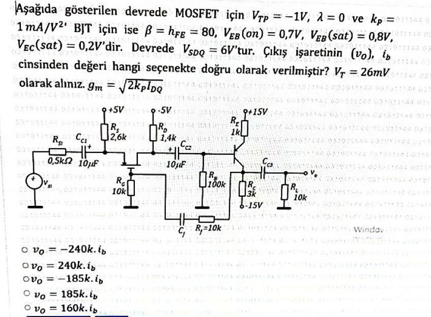 In the circuit shown below, Vtp = -1V alpha=0 and kp | Chegg.com