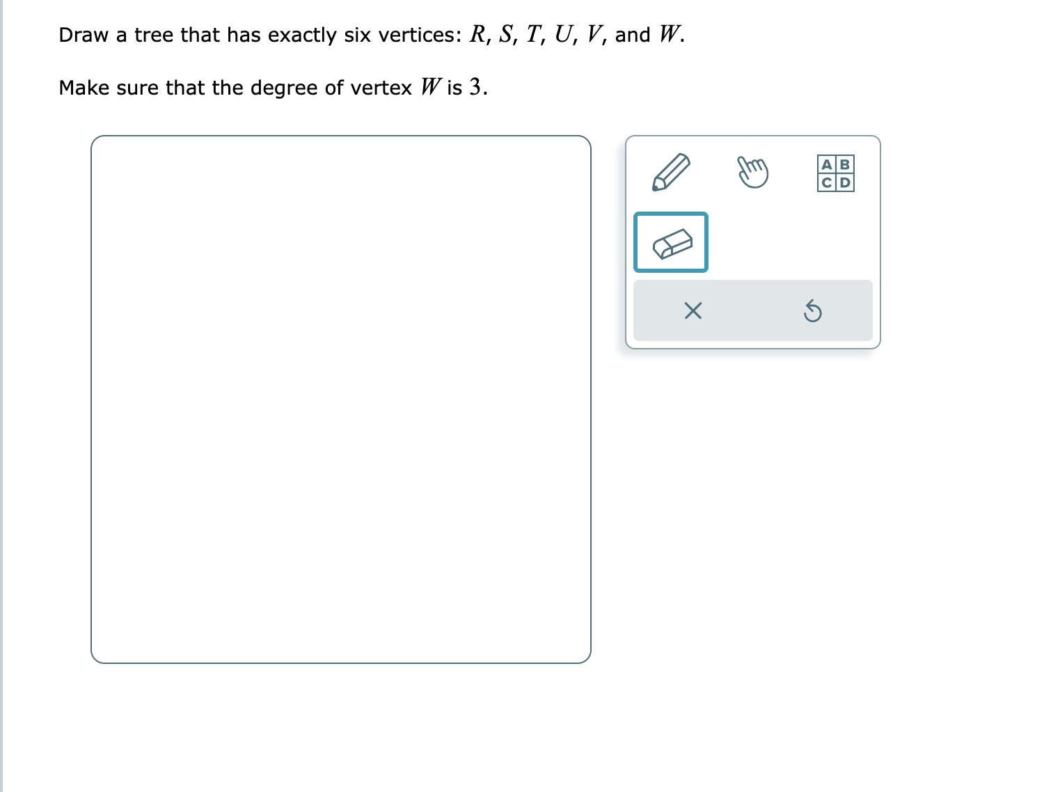 Solved Draw a tree that has exactly six vertices: R,S,T,U,V, | Chegg.com