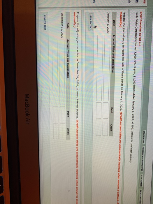 Solved Brief Exercise 15-03 a-c ara vata Corporation issued | Chegg.com
