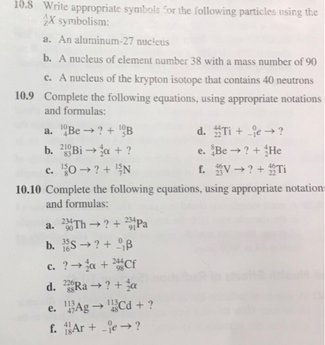 Solved 10.8 Write appropriate symbols For the following | Chegg.com