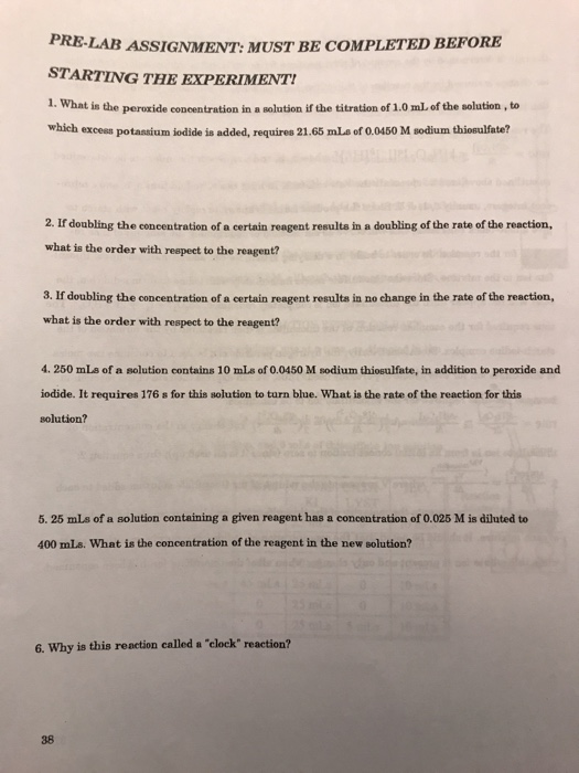 Solved PRE-LAB ASSIGNMENT: MUST BE COMPLETED BEFORE STARTING | Chegg.com