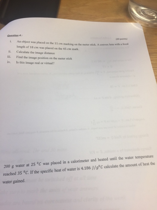 Solved Question 4: (20 points) i. An object was placed on | Chegg.com Solved Question 4: (20 points) i. An object was placed on | Chegg.com