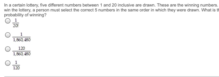 Solved In a certain lottery, five different numbers between | Chegg.com