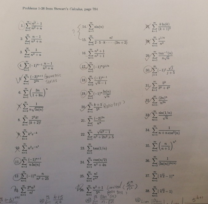 Solved Problems 1-38 from Stewart's Calculus, page 784 | Chegg.com