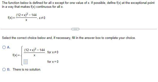 Solved The function below is defined for all x except for | Chegg.com
