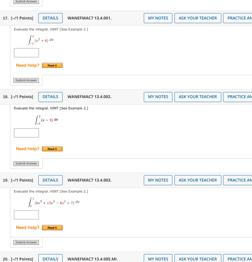 Solved Evaluate the integral. HINT [See Example 2.] | Chegg.com