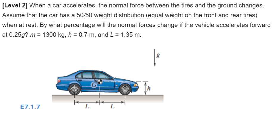 Solved [Level 2] When a car accelerates, the normal force | Chegg.com