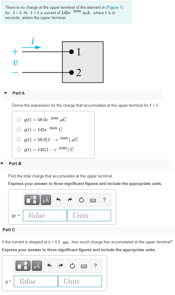 Solved There is no charge at the upper terminal of the | Chegg.com