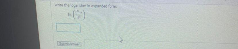 Solved Write the logarithm in expanded form. In ho Suomt | Chegg.com
