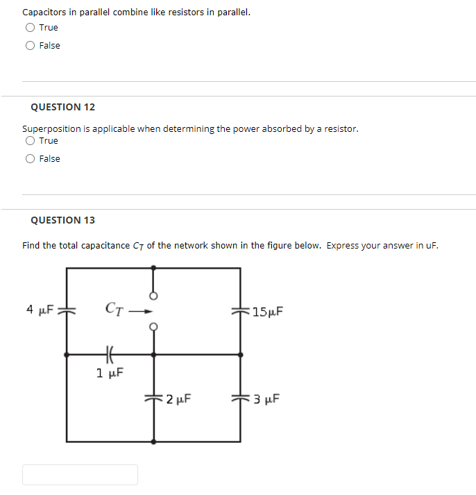 Solved Capacitors in parallel combine like resistors in | Chegg.com
