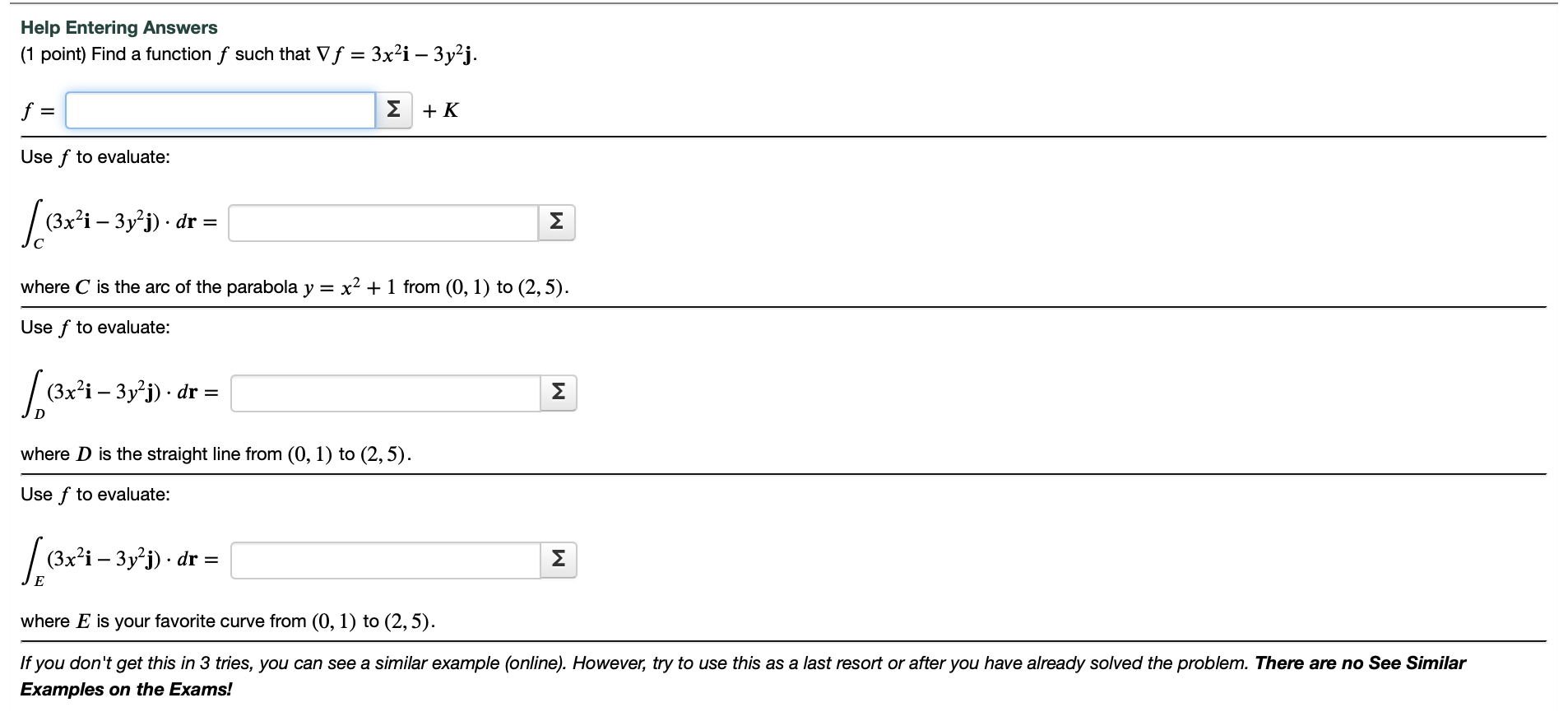 Solved Help Entering Answers (1 point) Find a function f | Chegg.com