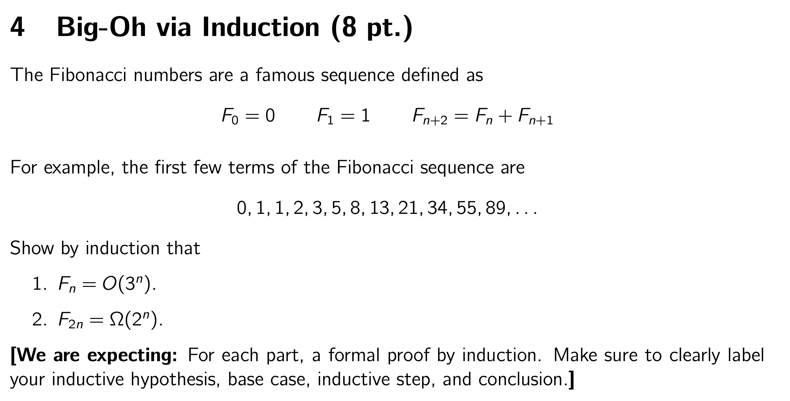 Solved F2n=Ω(2n).[We are expecting: For each part, a formal | Chegg.com