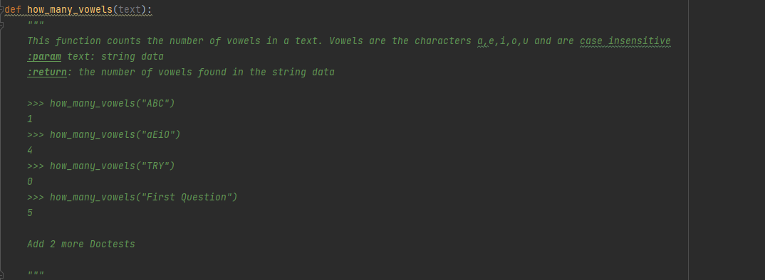 Solved Task 1: how many vowels (7 marks) 1) Complete the | Chegg.com
