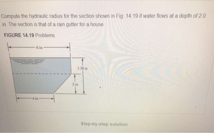 Solved Compute the hydraulic radius for the section shown in | Chegg.com