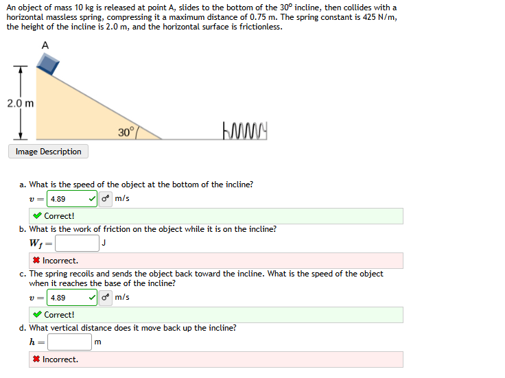 Solved An ﻿object of ﻿mass 10 kg is ﻿released at ﻿point A , | Chegg.com
