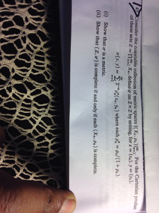 Solved onsider the of these sets -1m1 Xn, define ? on ??? by | Chegg.com