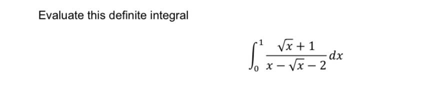 Solved Evaluate this definite integral \\[ \\int_{0}^{1} | Chegg.com