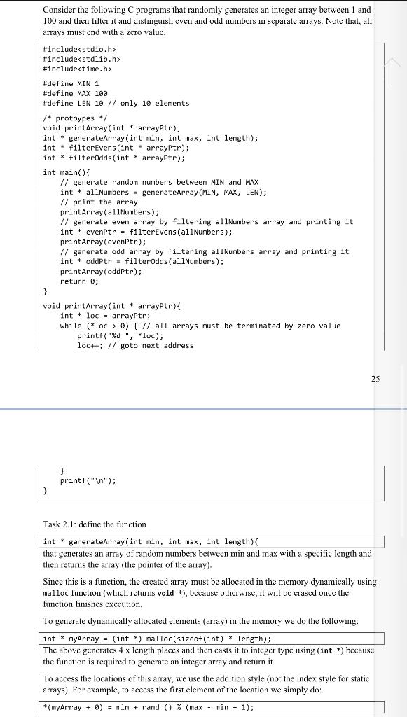Solved Consider the following C programs that randomly | Chegg.com