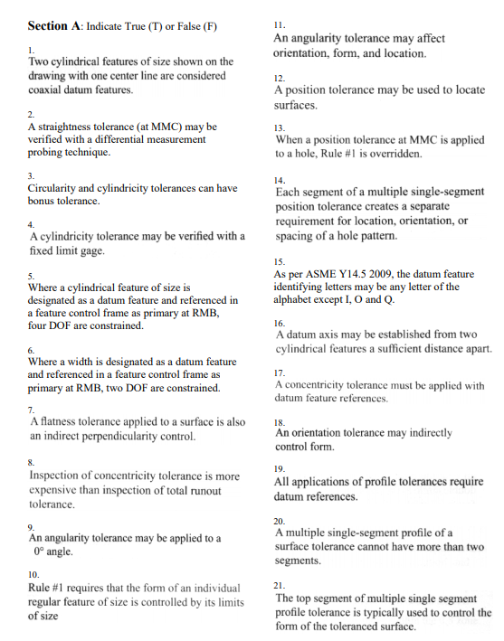Solved Section A: Indicate True (T) or False (F) 1. Two | Chegg.com