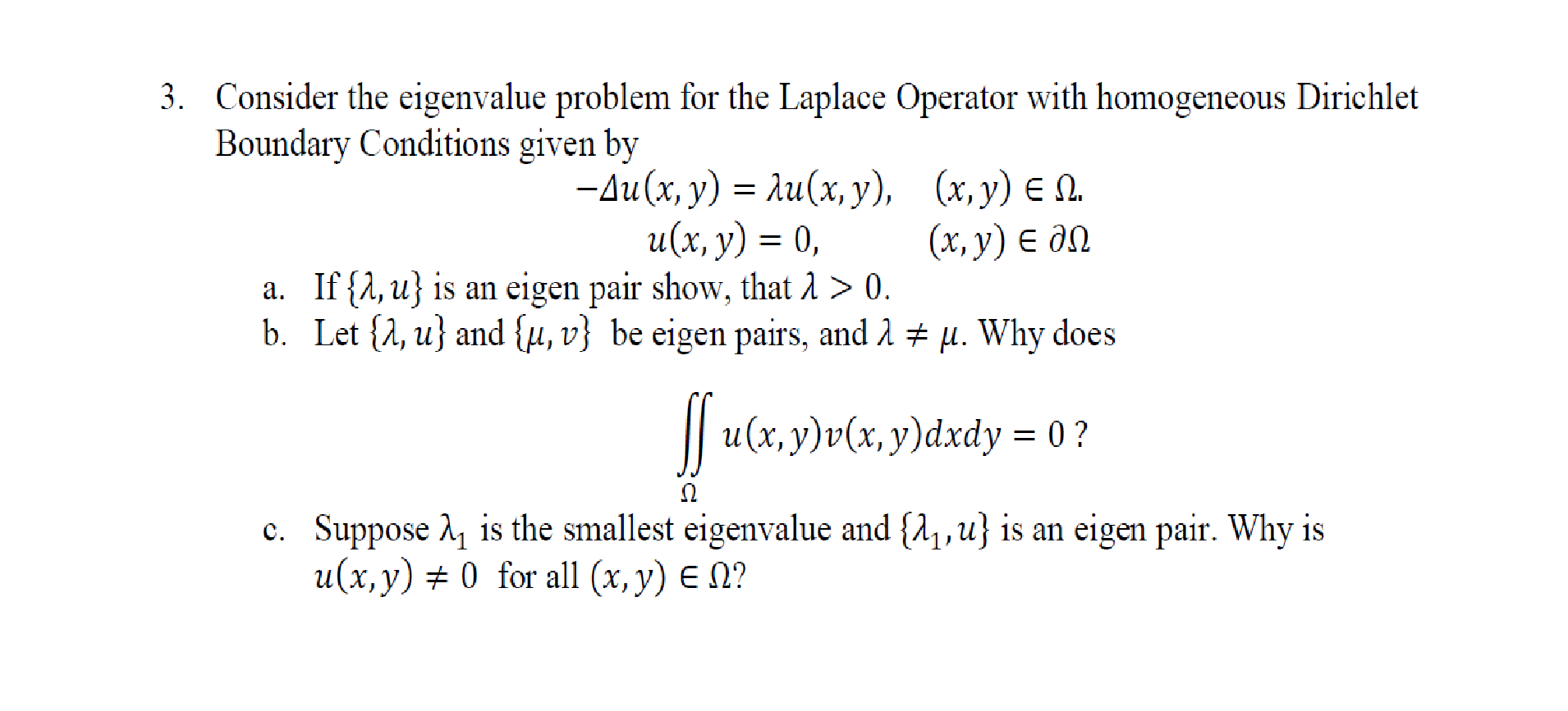 3. Consider the eigenvalue problem for the Laplace | Chegg.com