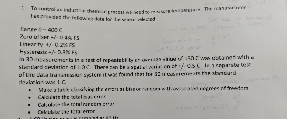 o control an industrial chemical process we need to | Chegg.com
