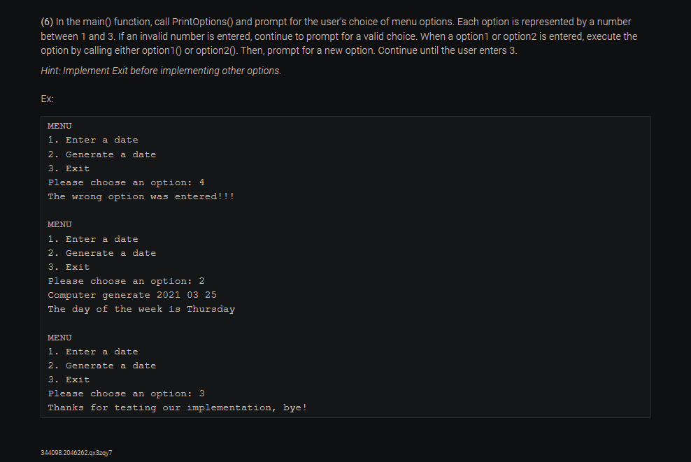 Solved 5.42 LAB **: Program: Day of the Date Zeller's | Chegg.com