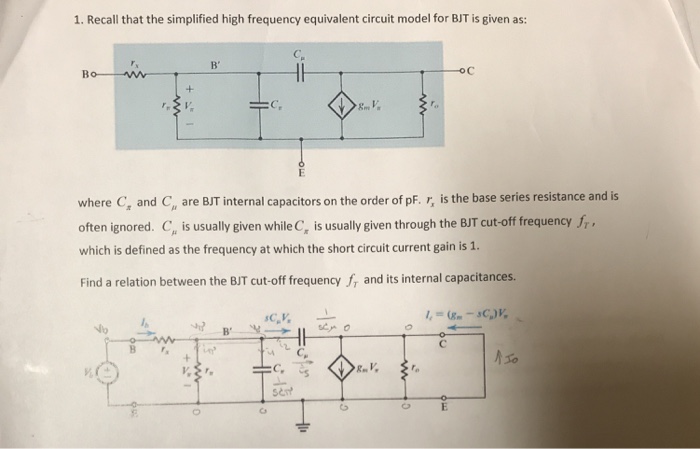 Solved 1. Recall that the simplified high frequency | Chegg.com