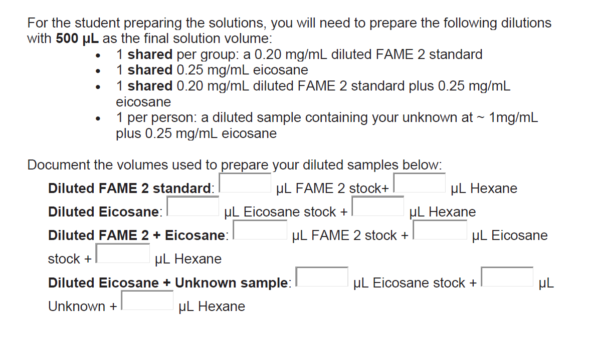 Chemicals Hexane (solvent for sample dilutions, | Chegg.com