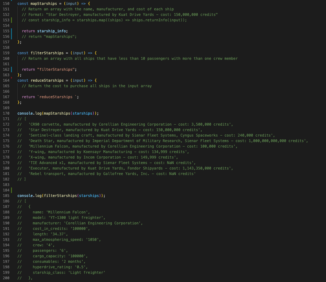 Solved Javascript, I have a starship array- starship = [ { | Chegg.com