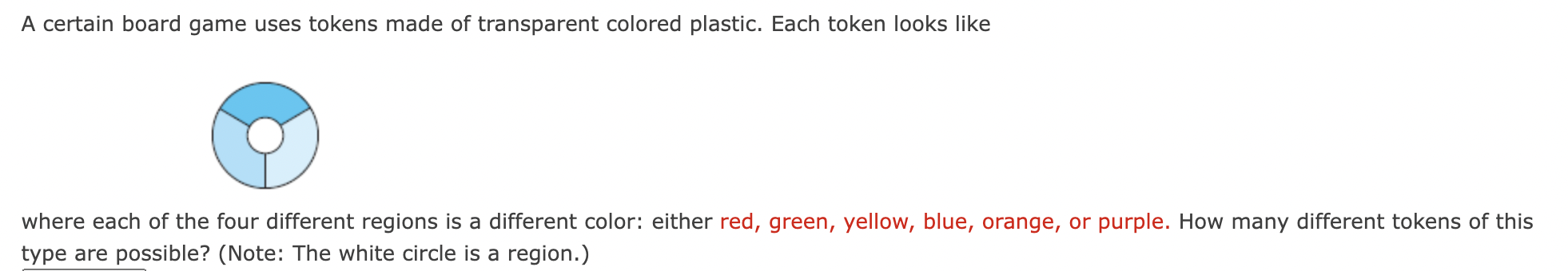 Solved A certain board game uses tokens made of transparent | Chegg.com