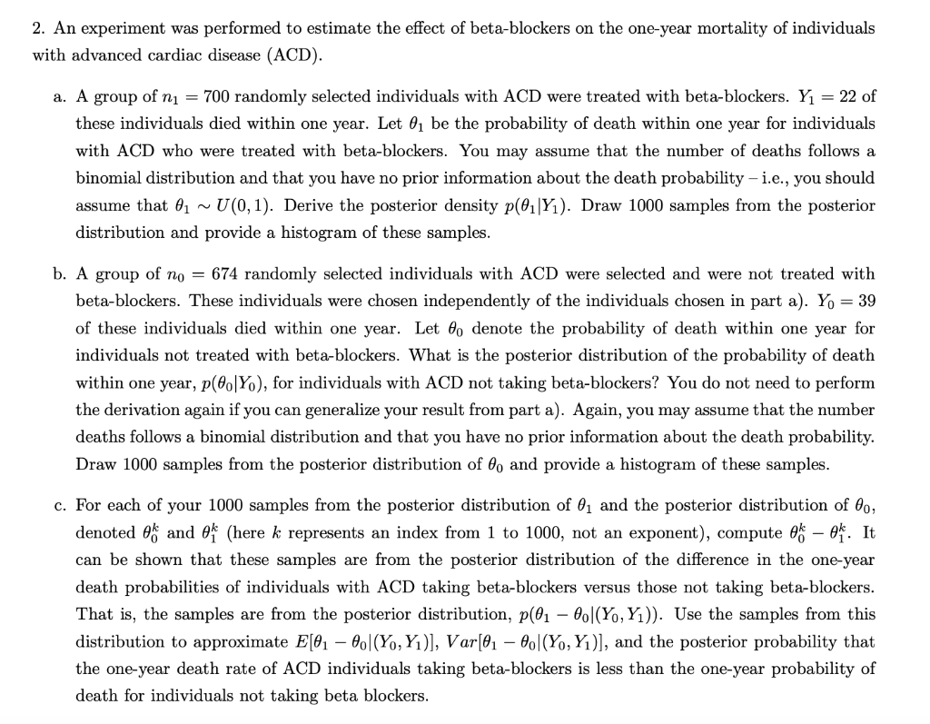 Solved with advanced cardiac disease (ACD). a. A group of | Chegg.com