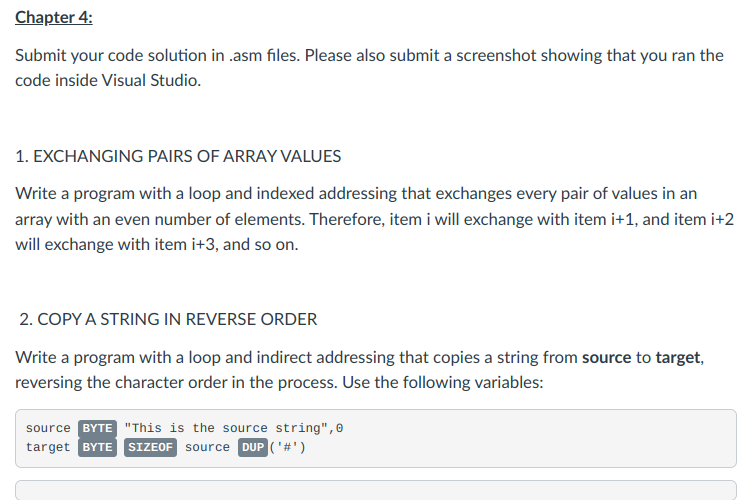 Solved Please use Assembly Language for X86 to solve | Chegg.com