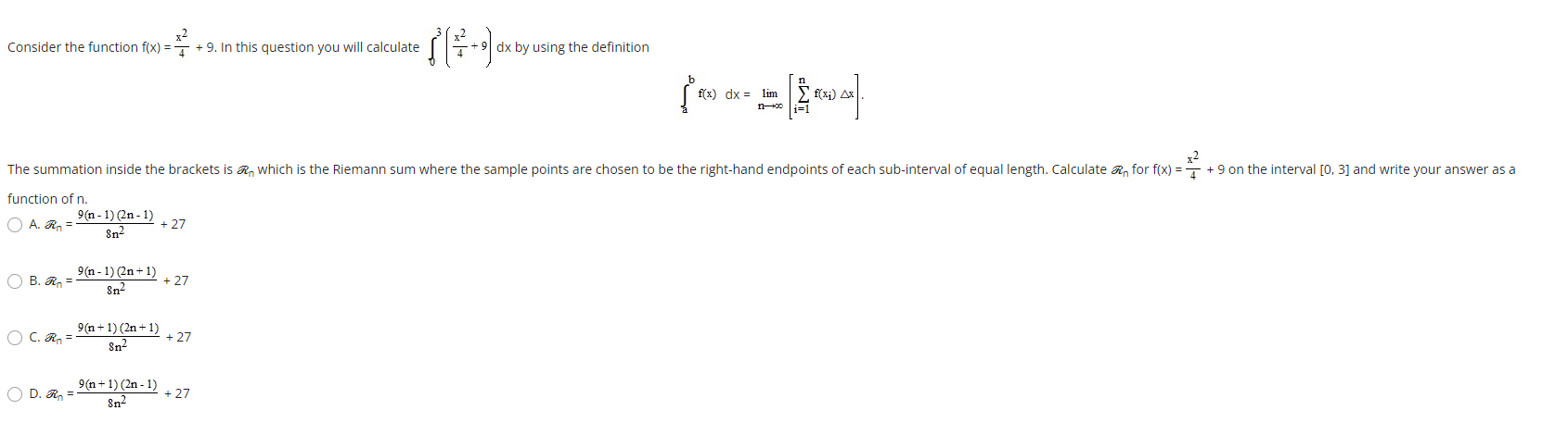 Solved Consider the function f(x)=4x2+9. In this question | Chegg.com