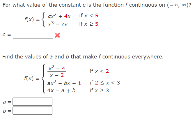 Solved For what value of the constant c is the function f | Chegg.com