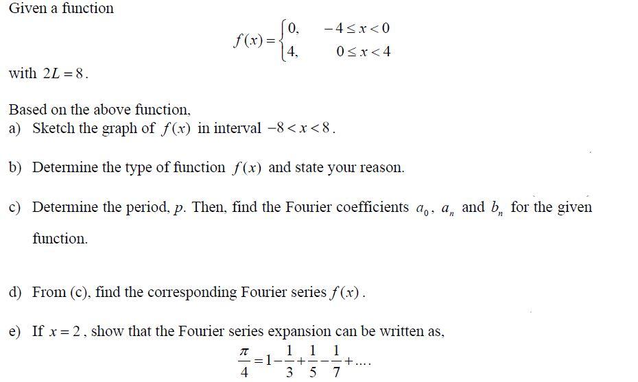 Solved Given A Function 4 Chegg