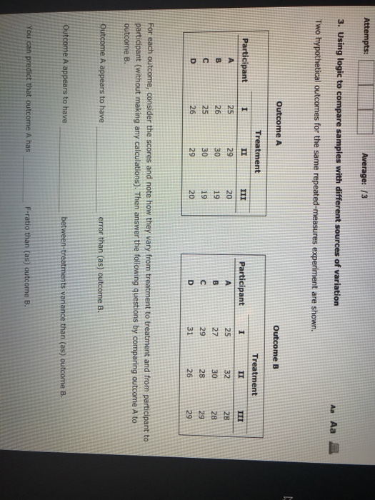 Solved Aa Aa 3. Using logic to compare samples with | Chegg.com
